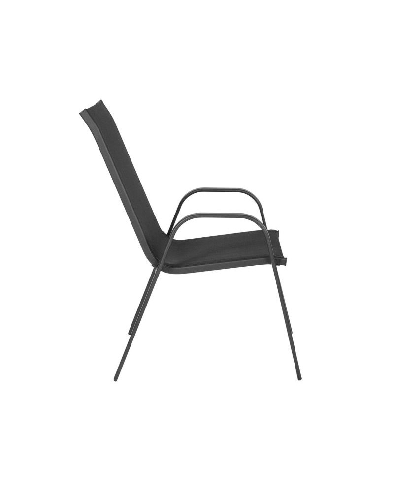 Silla Rinconada de fierro y malla textileno color negro